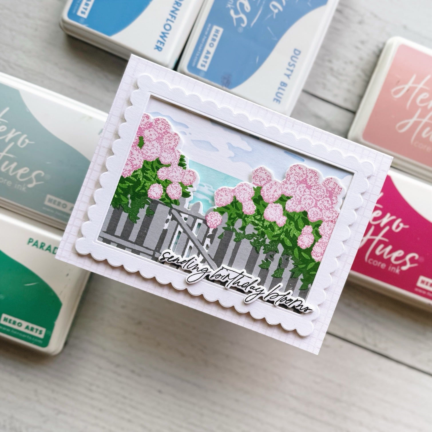 Coastal Blooms: A Serene Landscape Card Design – Hero Arts