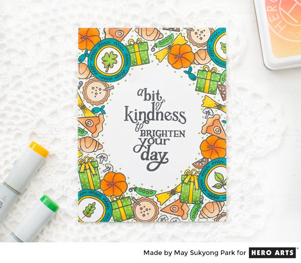 Kindness Card with Fall Themed Background – Hero Arts