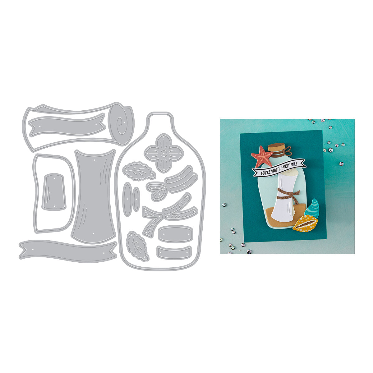 Hero Arts Message in a Bottle Etched Dies from the Summer by The Shore ...