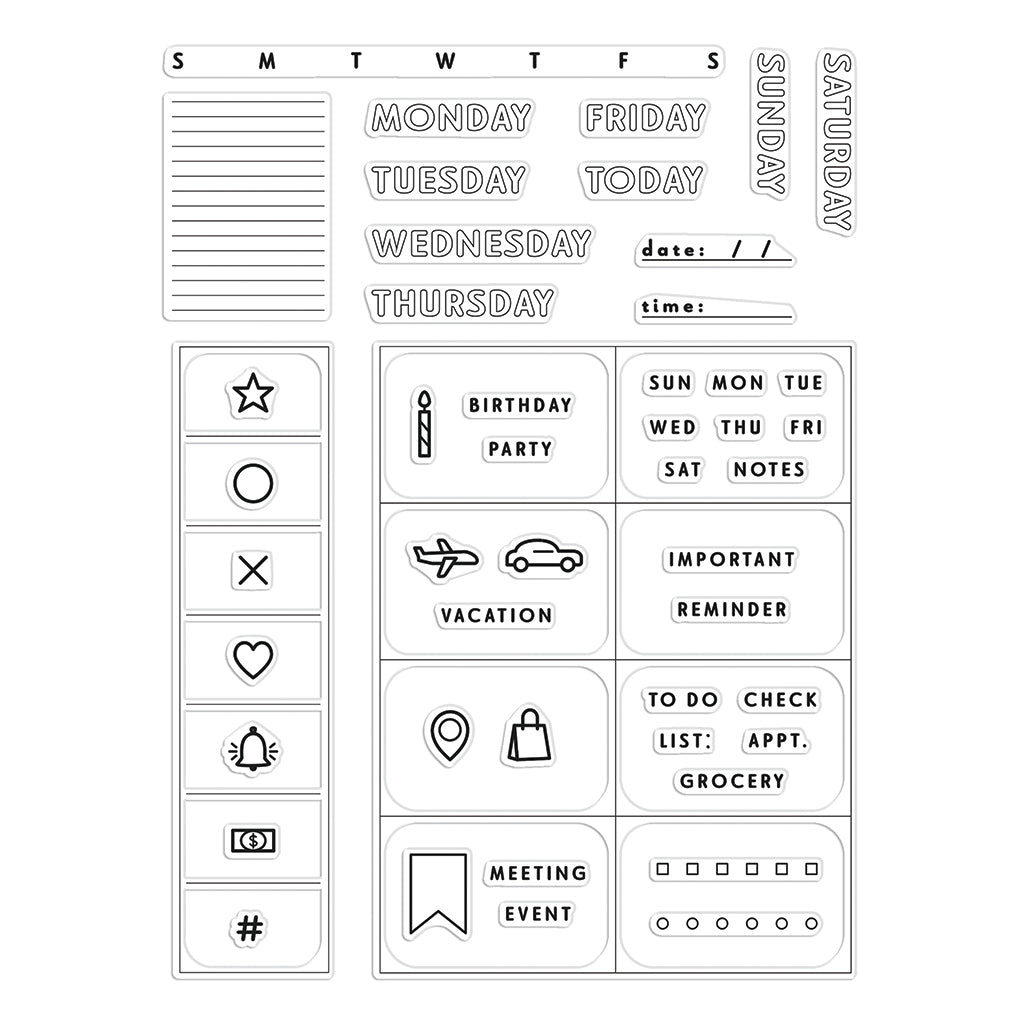 Weekly Planner Clear Stamp Set – Hero Arts