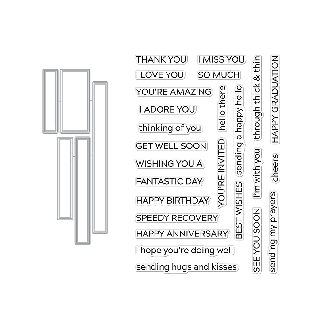 DC286 Message Strips Stamp & Cut XL | Hero Arts