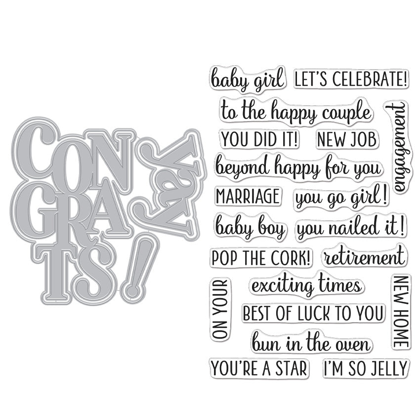 Congrats & Yay Stamp & Cut XL Set – Hero Arts