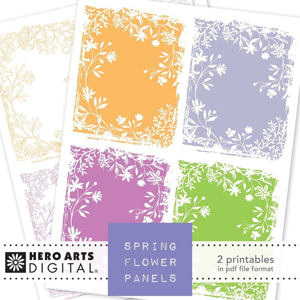 HD157 Spring Flower Panels Printable | Hero Arts