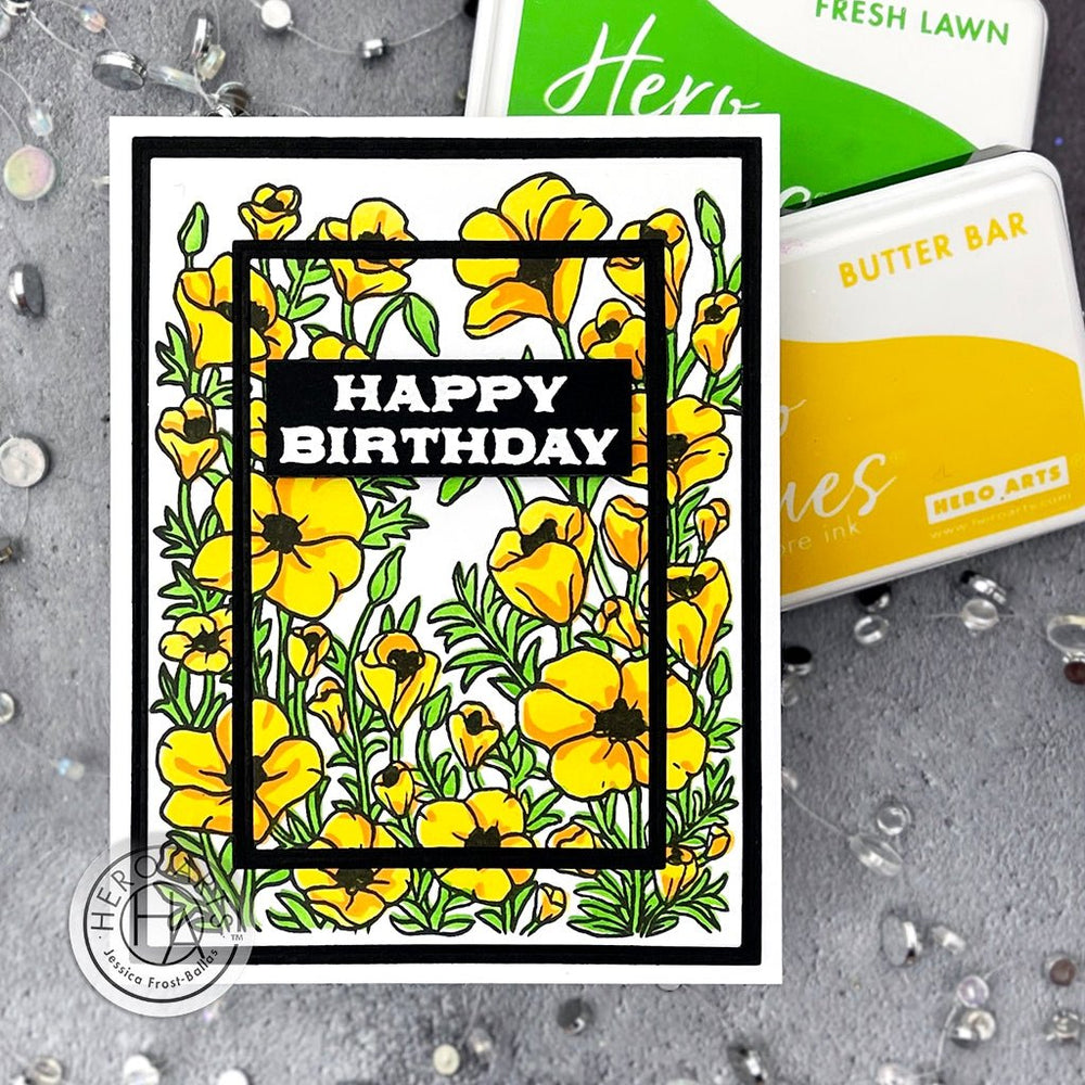 SA255 Color Layering Golden Poppies Stencils | Hero Arts