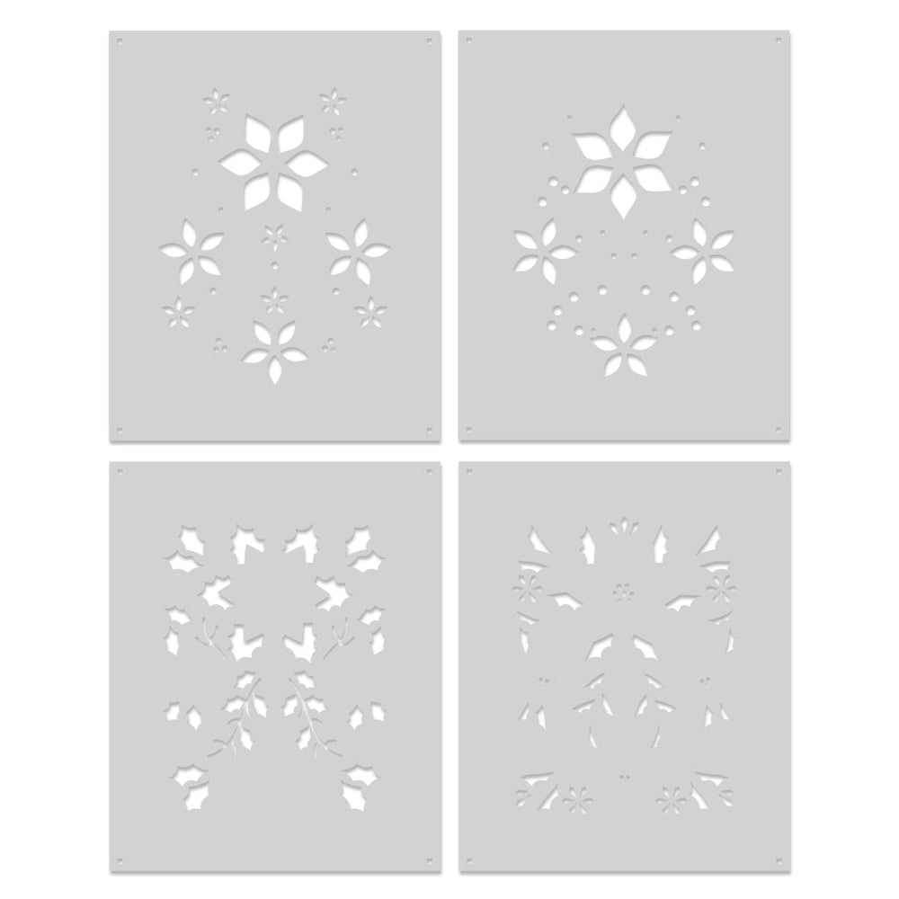 SA284 Color Layering Poinsettia Pattern Stencils | Hero Arts
