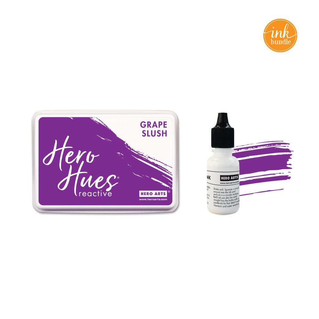 Hero Hues Reactive Ink Pad + Inker Bundle - Grape Slush – Hero Arts